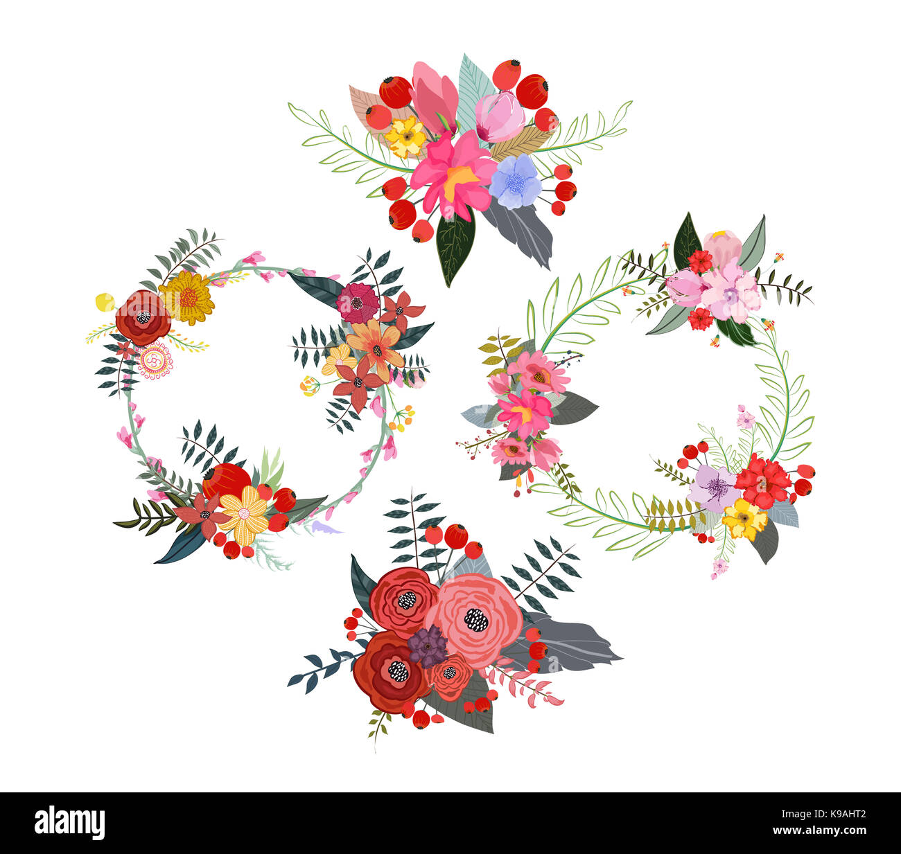 Vector flower frame text Cut Out Stock Images & Pictures - Alamy