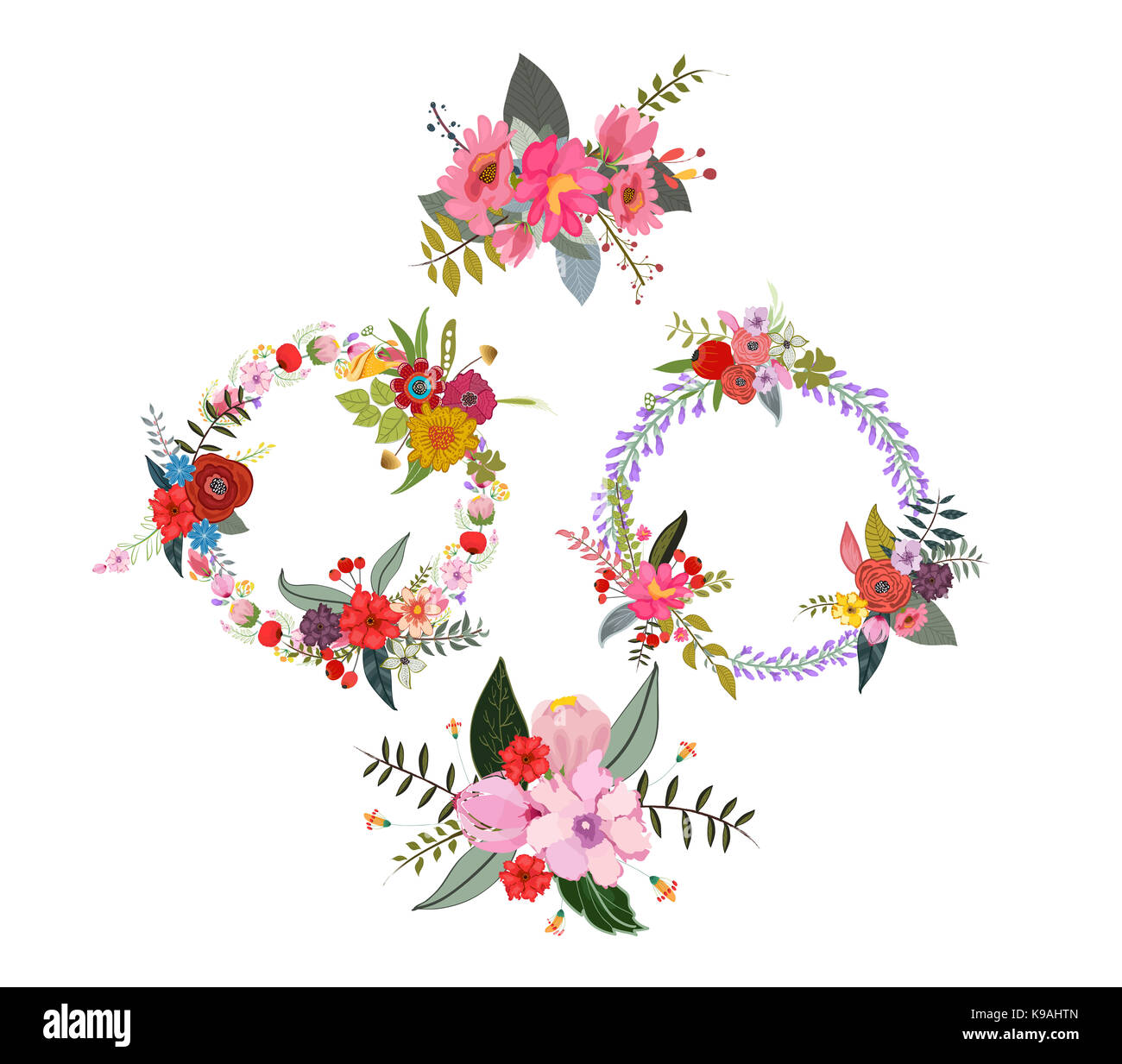 Vector flower frame text Cut Out Stock Images & Pictures - Alamy