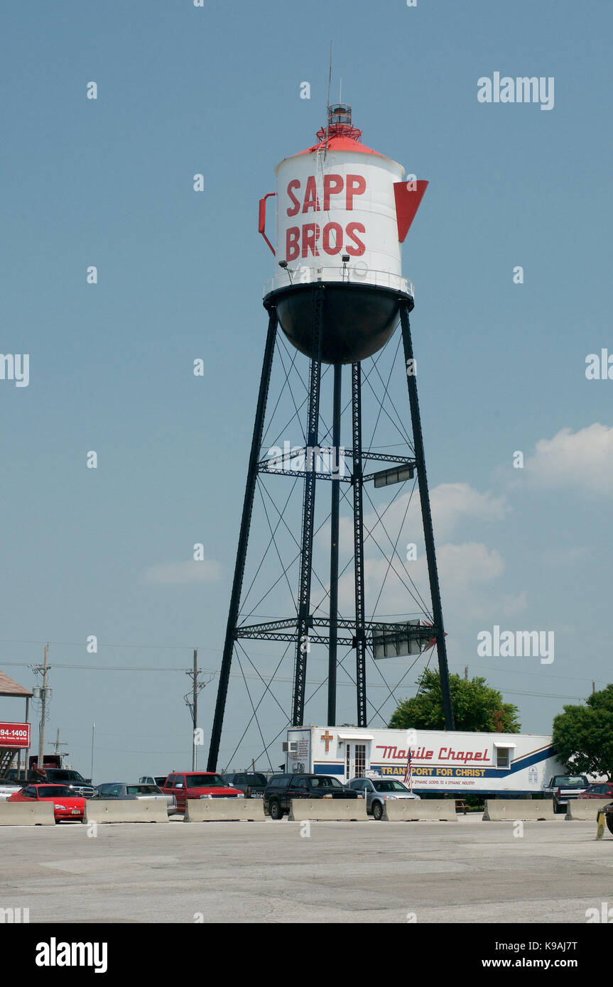 Water Tower at Sapp Brothers Truck Park at Omaha, Nebraska, USA Stock ...