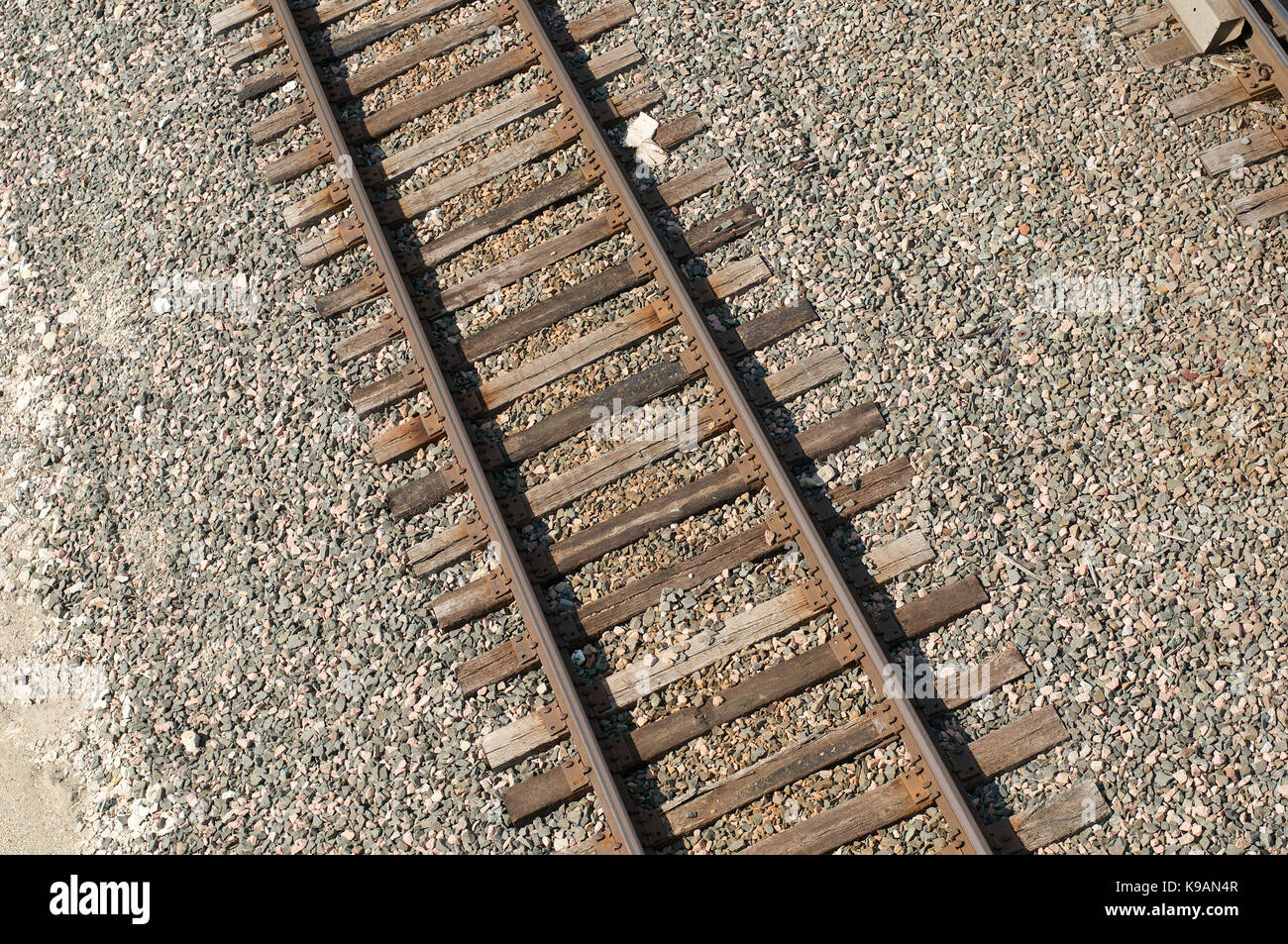Detail - railroad track from above Stock Photo - Alamy