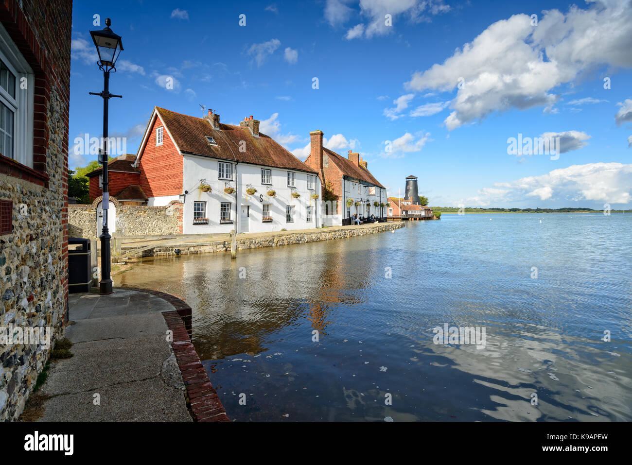 Cottages and an old mill on the quay at Langstone near near Havant in ...