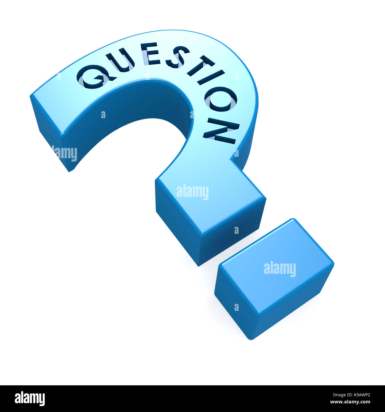 Blue isolated question mark Stock Photo - Alamy