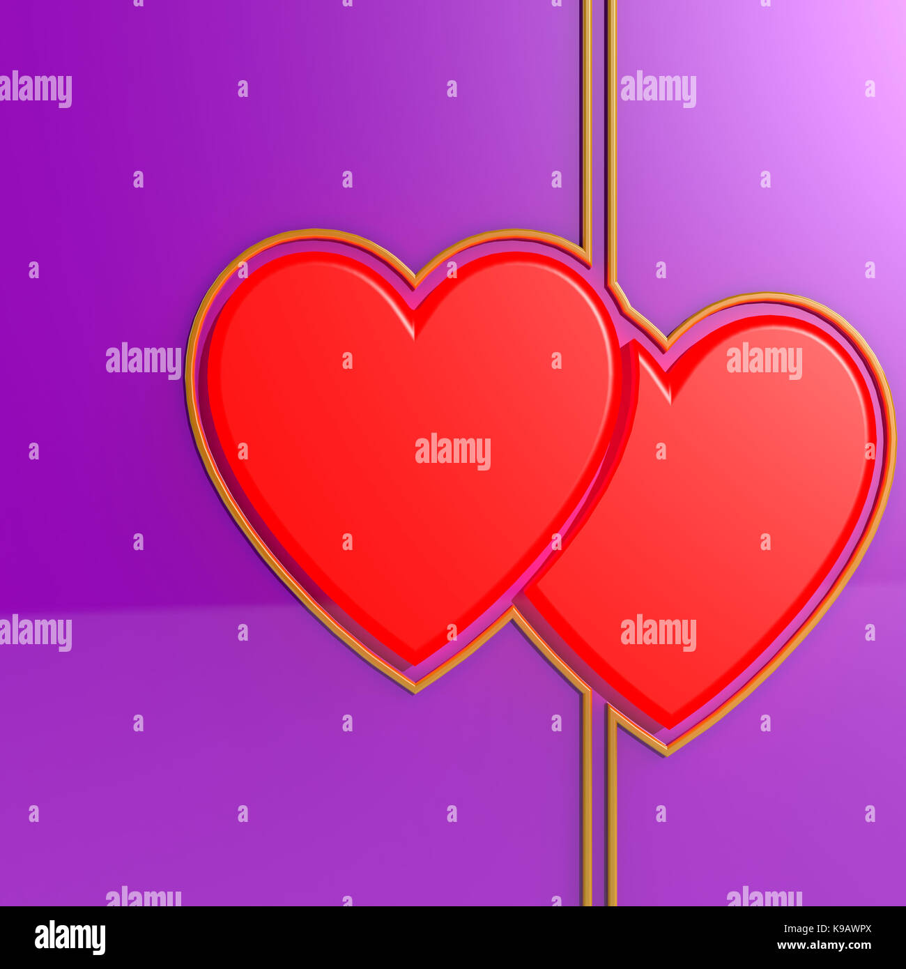 Two red overlapping heart hi-res stock photography and images - Alamy