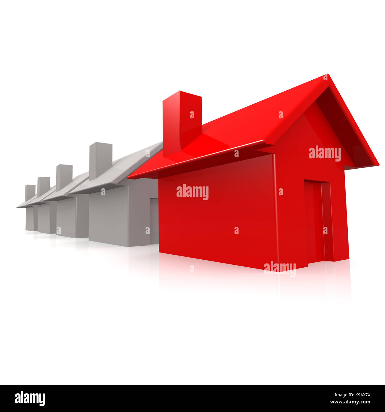 Red house in front Stock Photo - Alamy