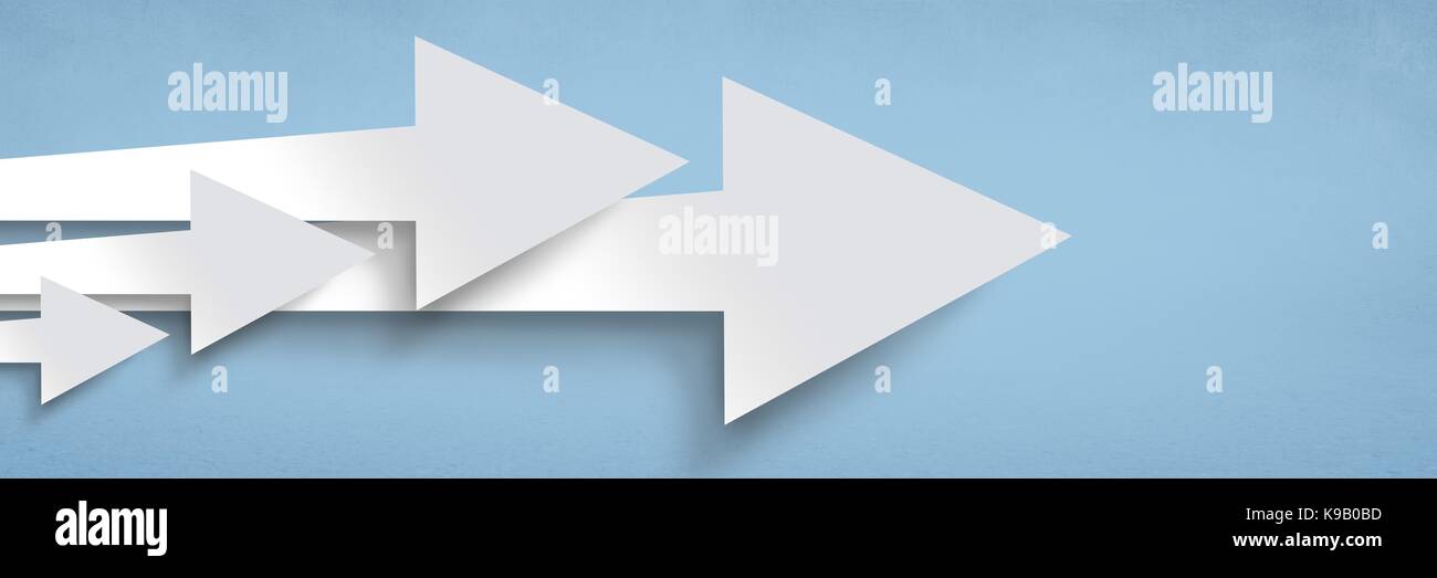 Digital composite of Long arrows pointing on blue background Stock ...