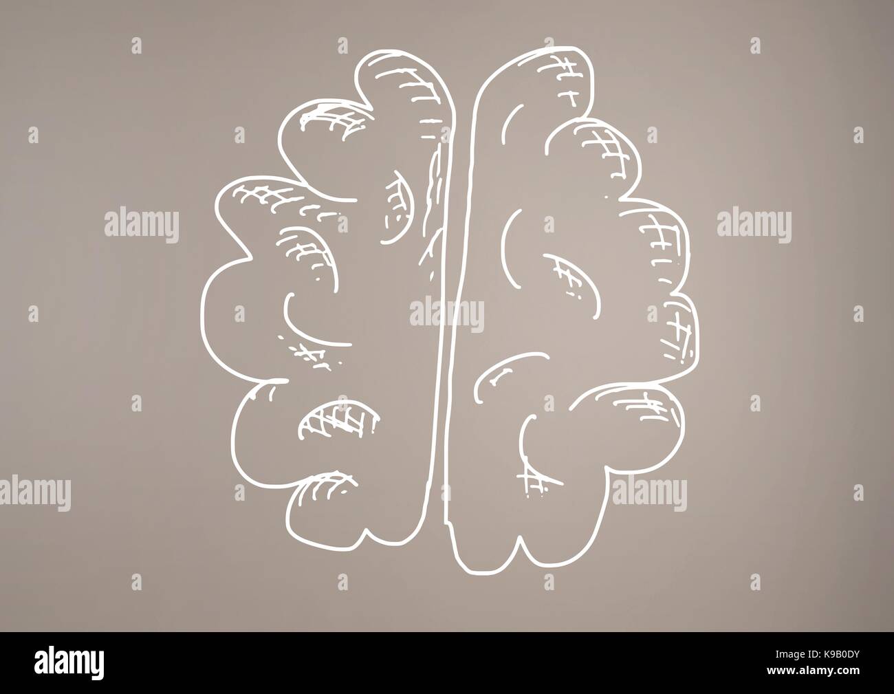 Digital composite of hand-drawn brain with brown background Stock Photo ...