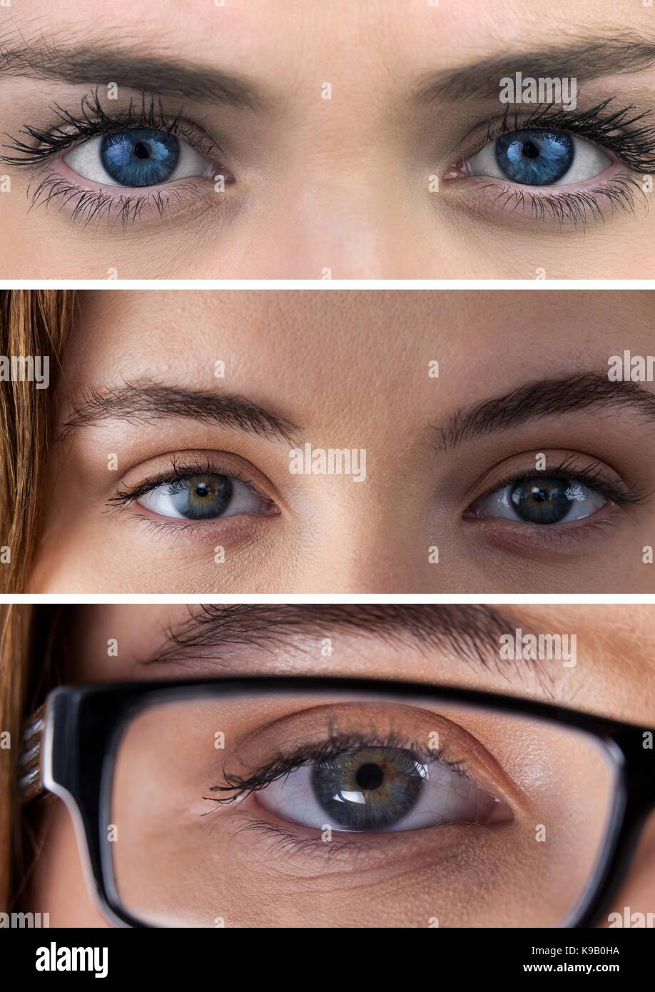 Digital composite of Collage of eyes close ups Stock Photo - Alamy