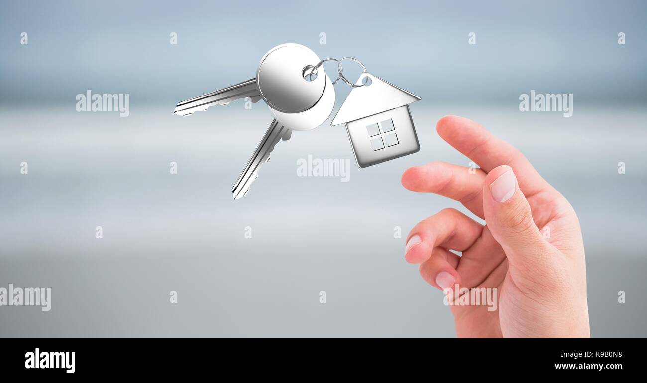 Digital composite of hand reaching for 3d keys Stock Photo - Alamy