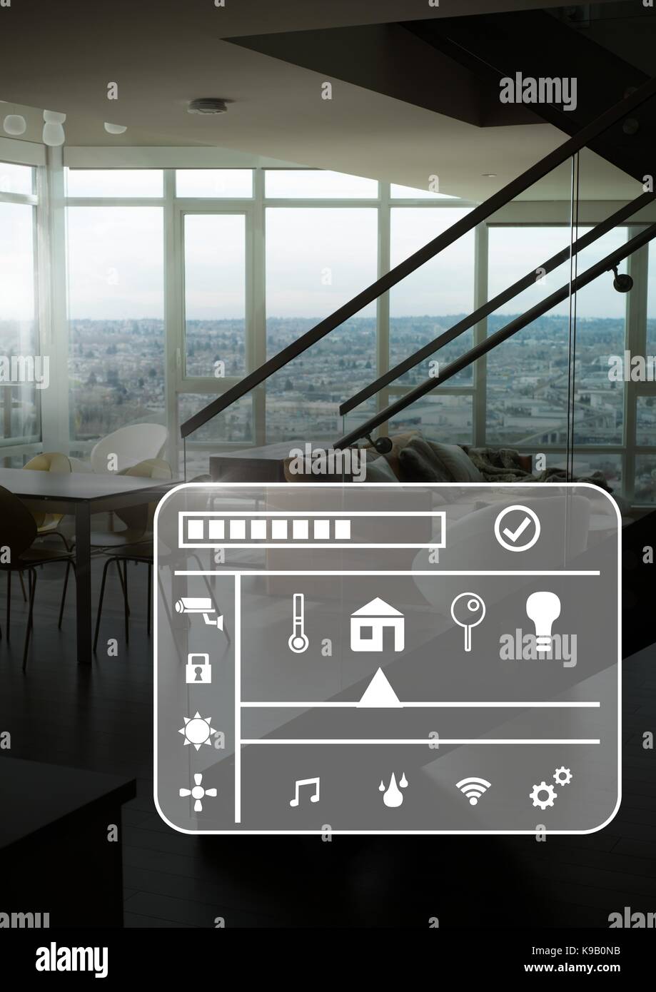 Digital composite of smart home interface at home Stock Photo - Alamy