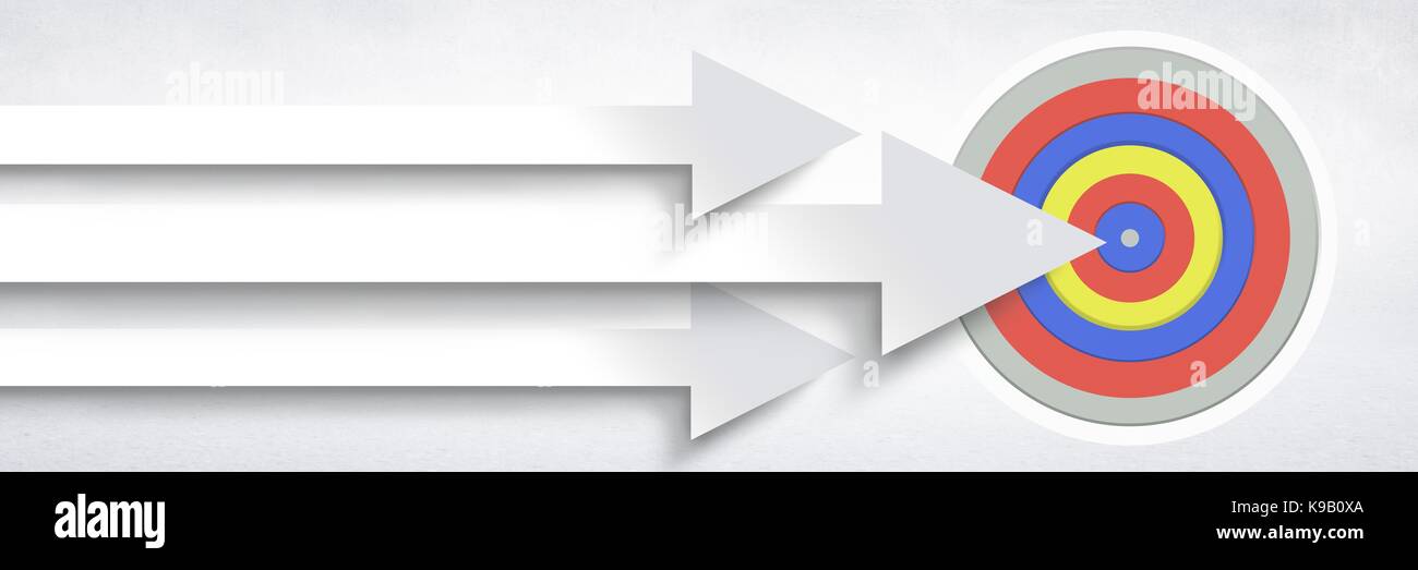 Digital composite of Long arrows pointing at target Stock Photo - Alamy