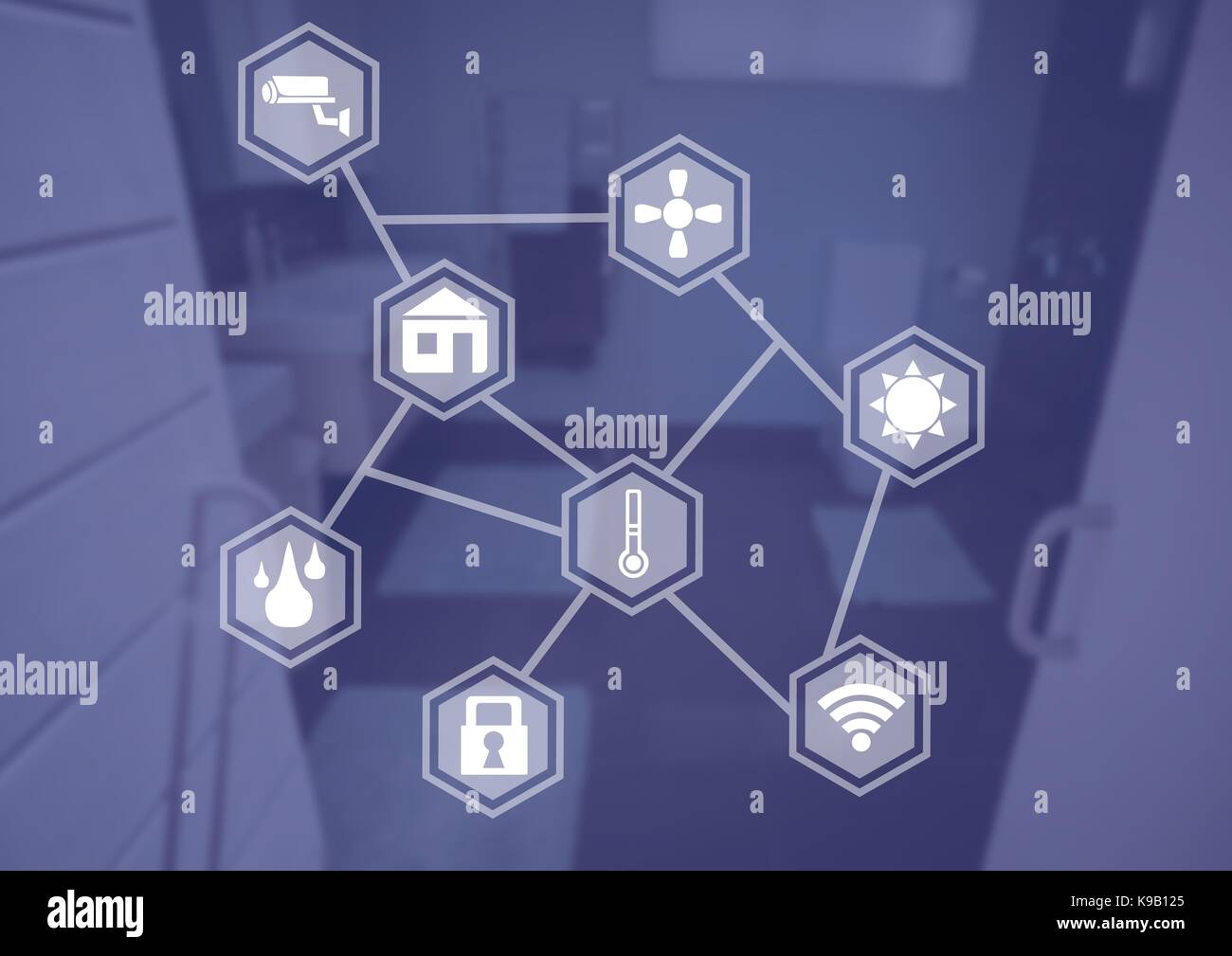 Digital composite of smart home interface at home Stock Photo - Alamy