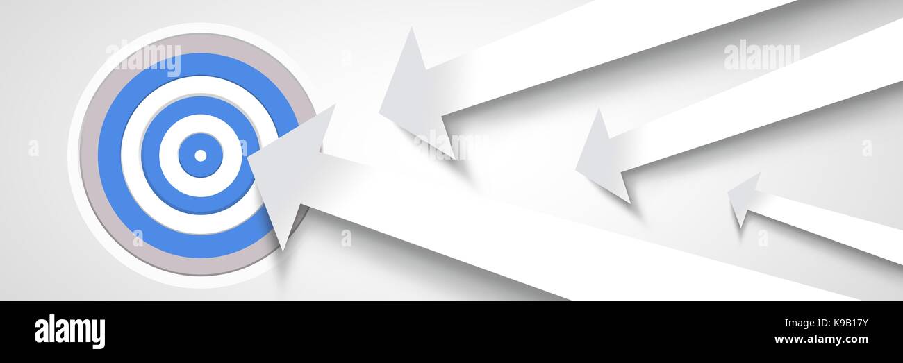 Digital composite of Long arrows pointing at target Stock Photo - Alamy