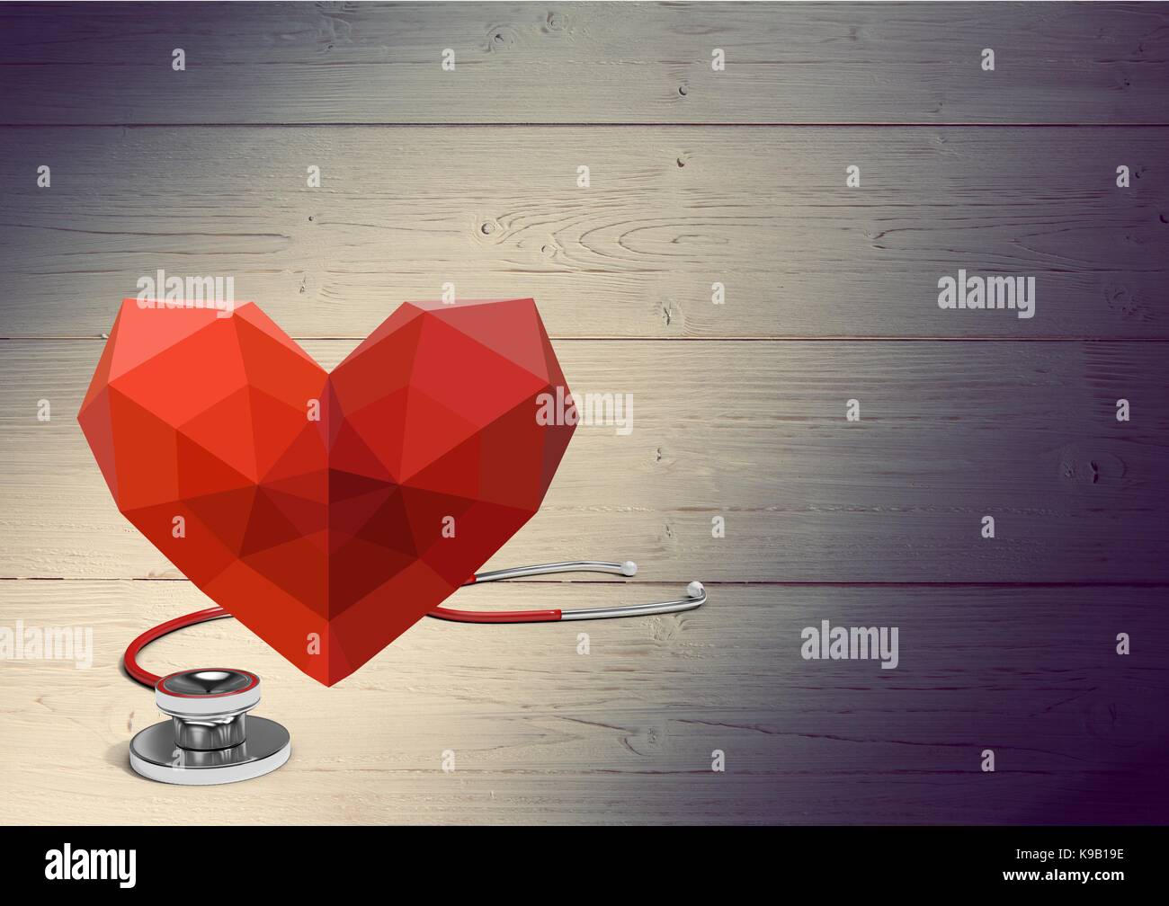Digital composite of Heart with stethoscope Stock Photo - Alamy