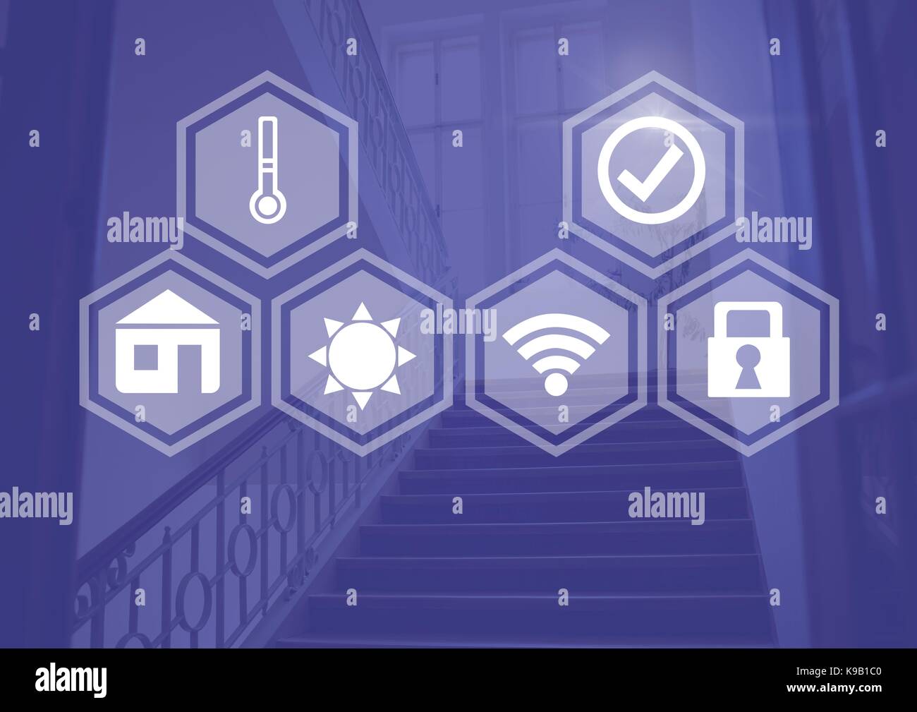 Digital composite of smart home interface at home Stock Photo - Alamy