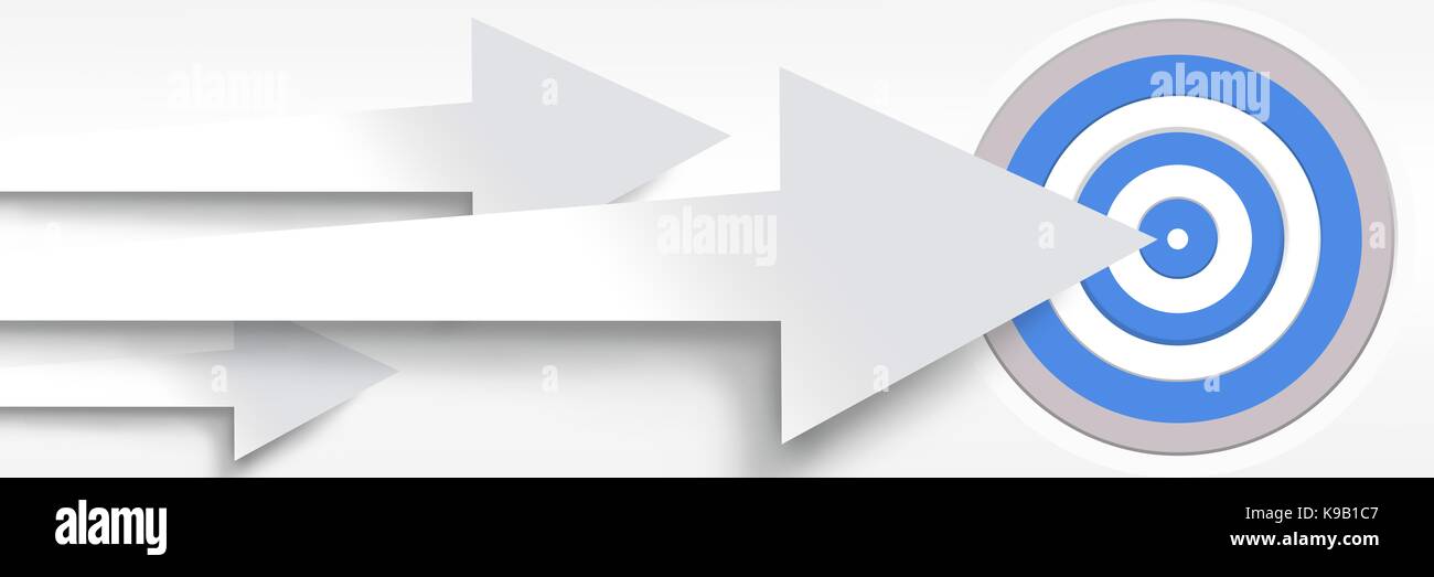 Digital composite of Long arrows pointing at target Stock Photo - Alamy