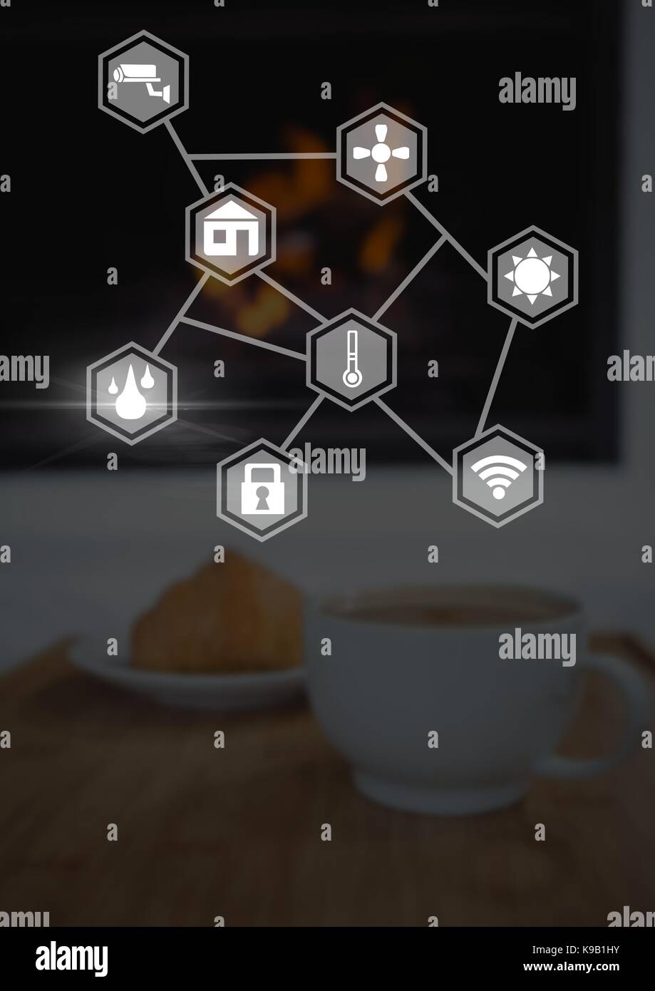 Digital composite of smart home interface at home Stock Photo - Alamy