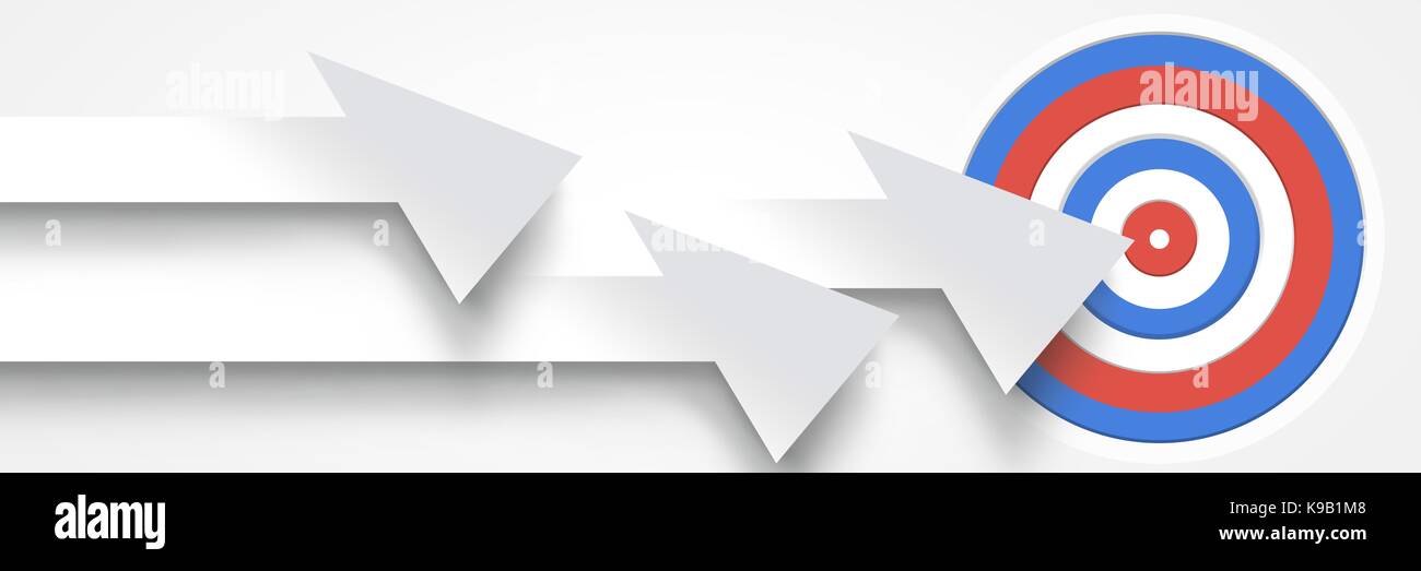 Digital composite of Long arrows pointing at target Stock Photo - Alamy