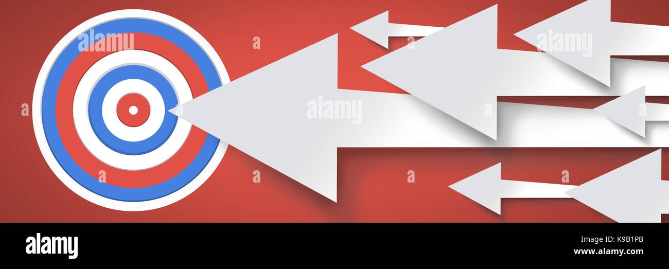 Digital composite of Long arrows pointing at target Stock Photo - Alamy