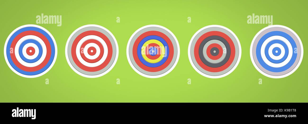 Digital composite of Row of five Targets Stock Photo - Alamy