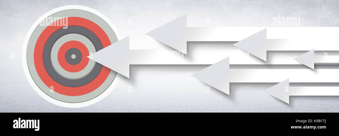 Digital composite of Long arrows pointing at target Stock Photo - Alamy
