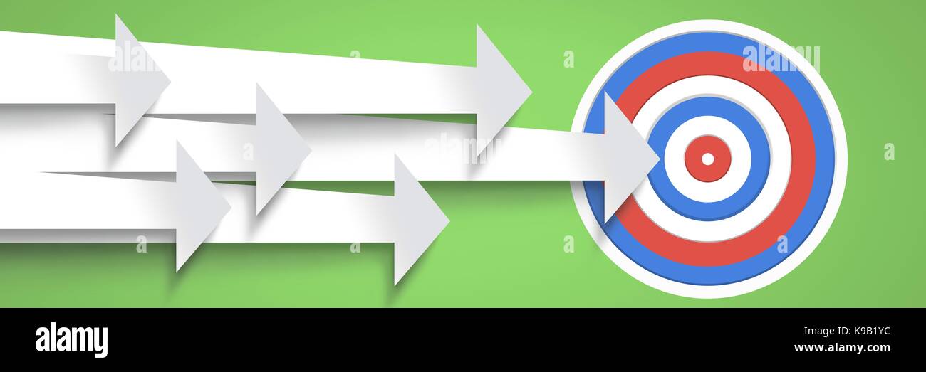 Digital composite of Long arrows pointing at target Stock Photo - Alamy