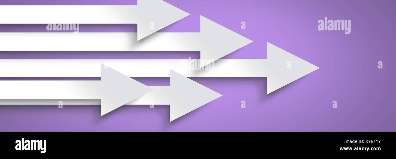 Digital composite of Long arrows pointing on purple background Stock ...