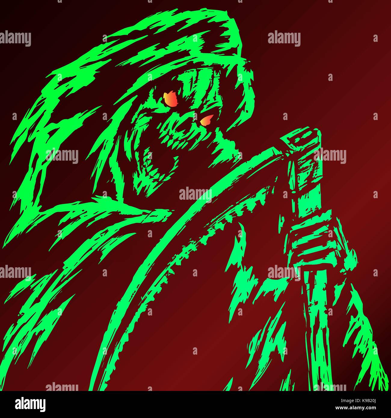 Skeleton with hood Stock Vector Images - Alamy