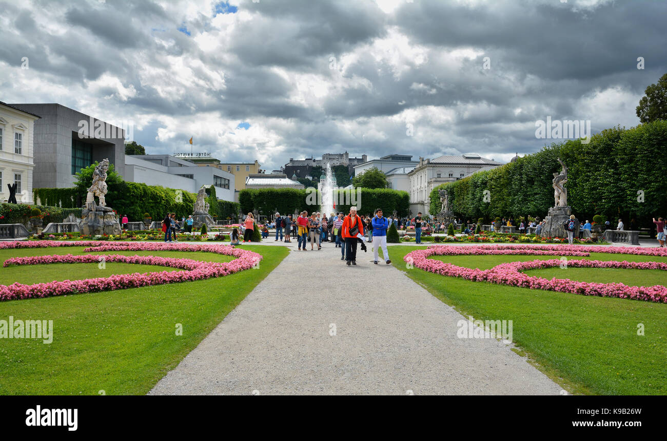 View of the famous Mirabell Garden in Salzburg, Austria Stock Photo - Alamy