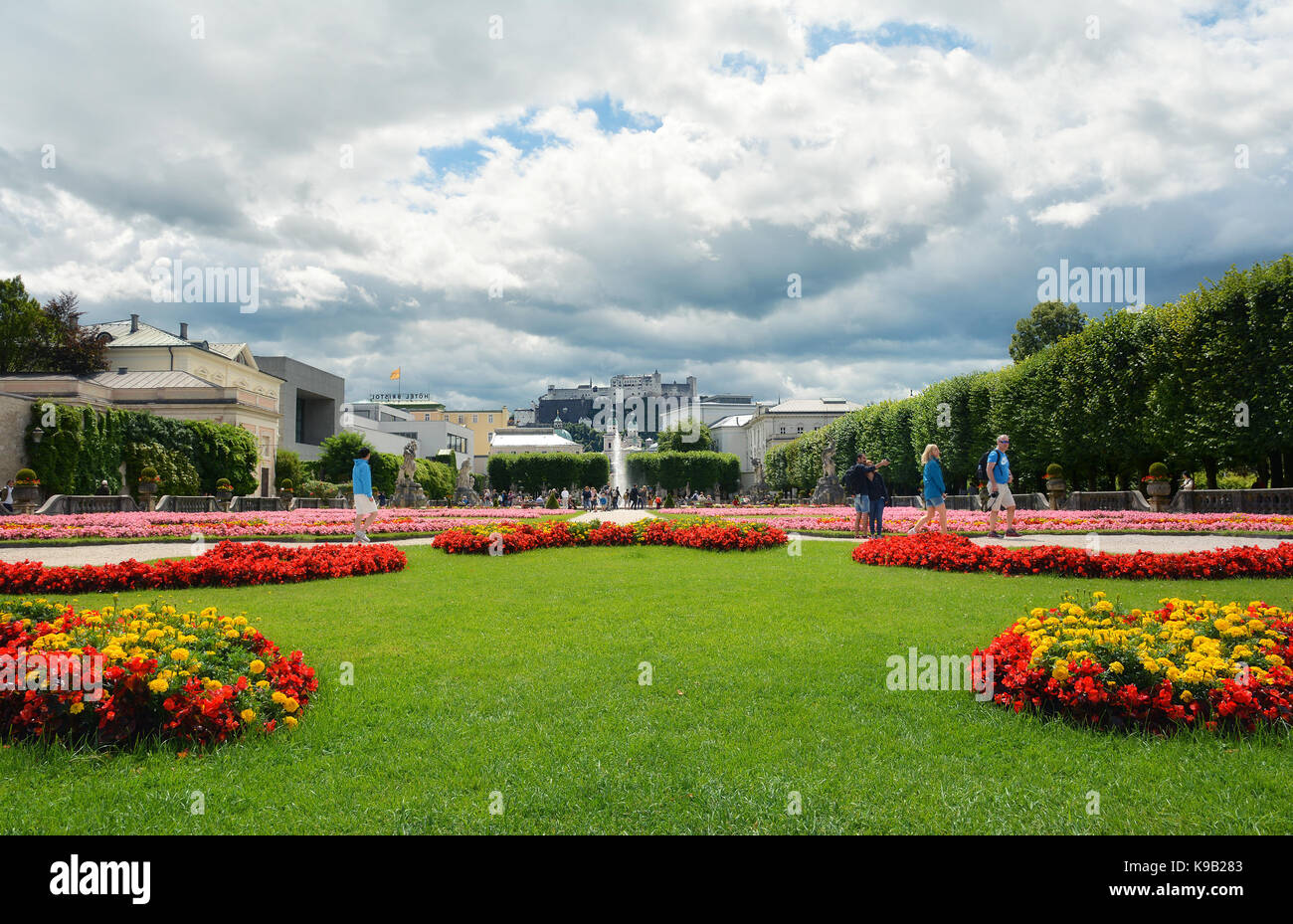 View of the famous Mirabell Garden in Salzburg, Austria Stock Photo - Alamy