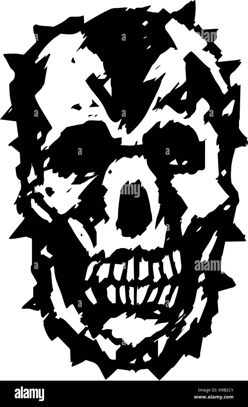 Apocalypse demon skull. Horror character. Creepy,mask. Vector ...