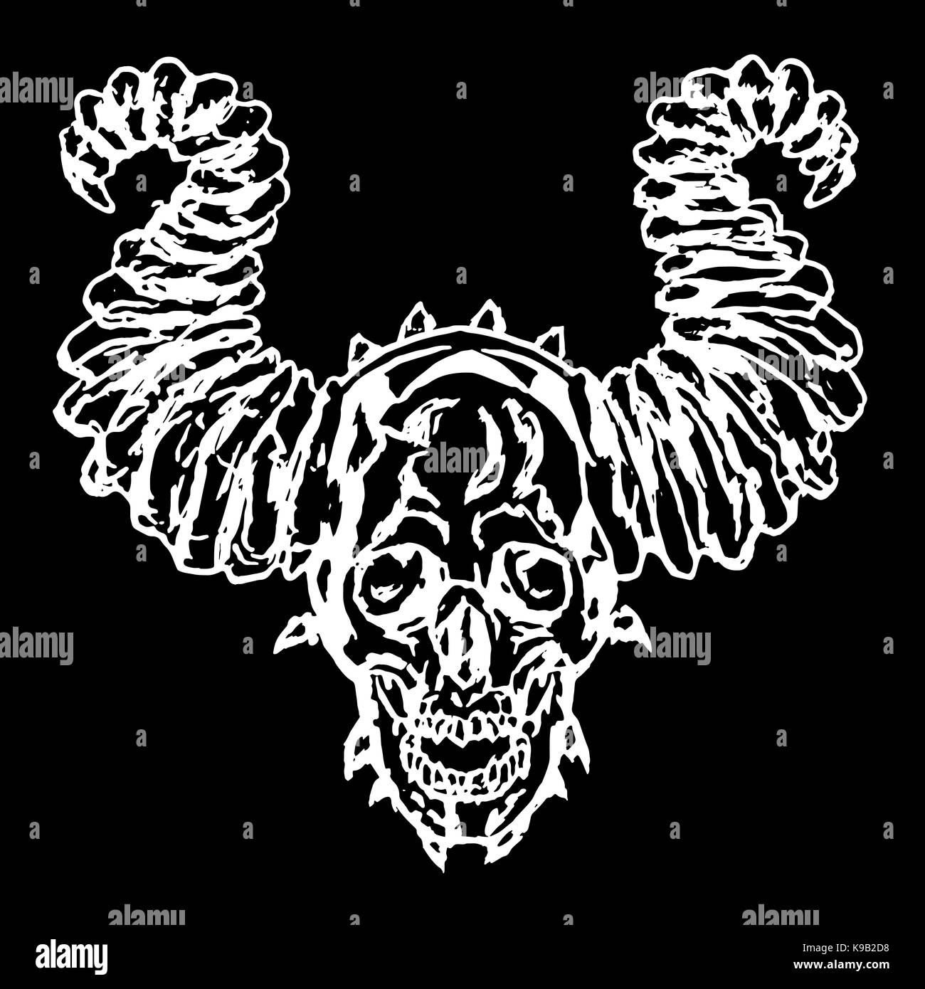 Demon Skull With Horns