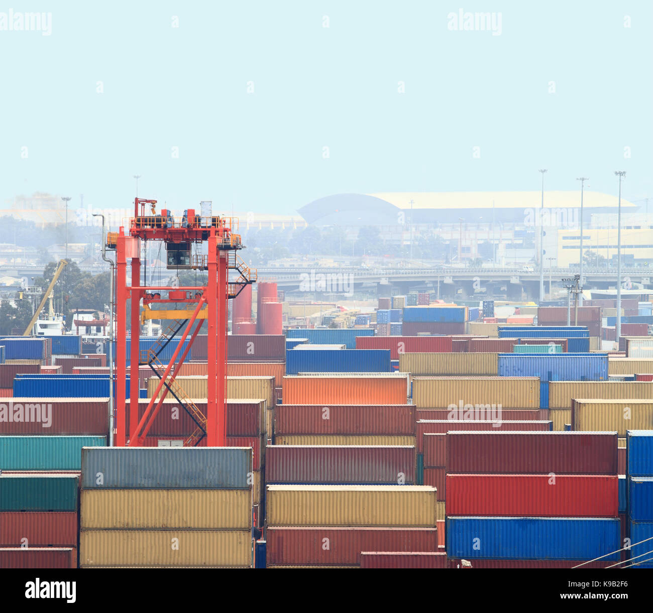 Cargo containers at the dock Stock Photo - Alamy