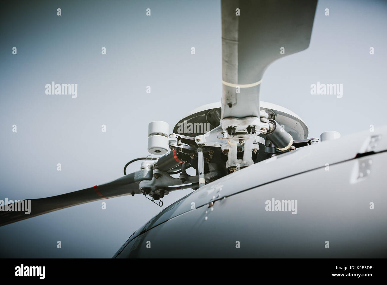 Helicopter main rotor close up view Stock Photo - Alamy