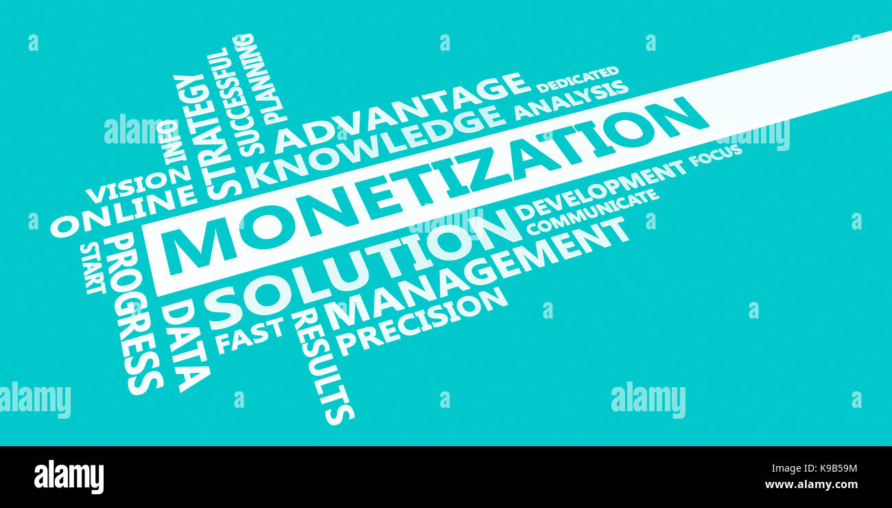 Monetization Presentation Background in Blue and White Stock Photo - Alamy