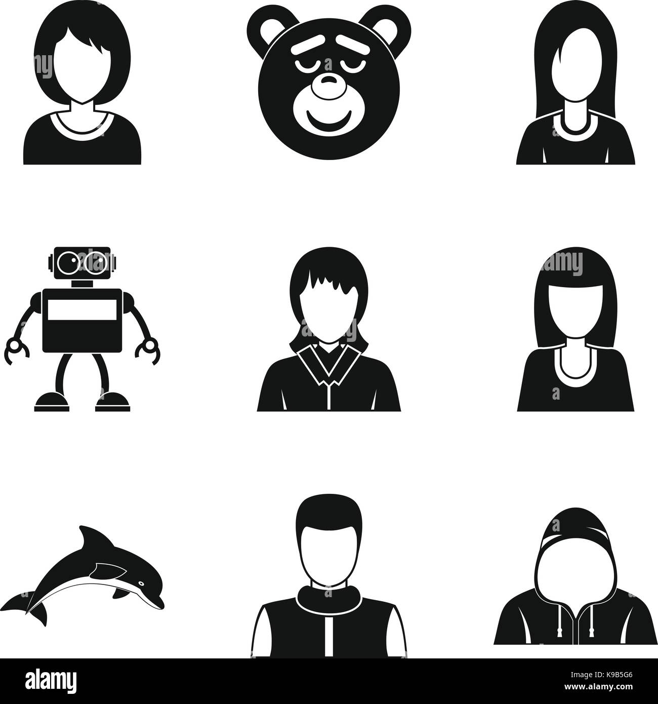 Impostor icons set, simple style Stock Vector Image & Art - Alamy