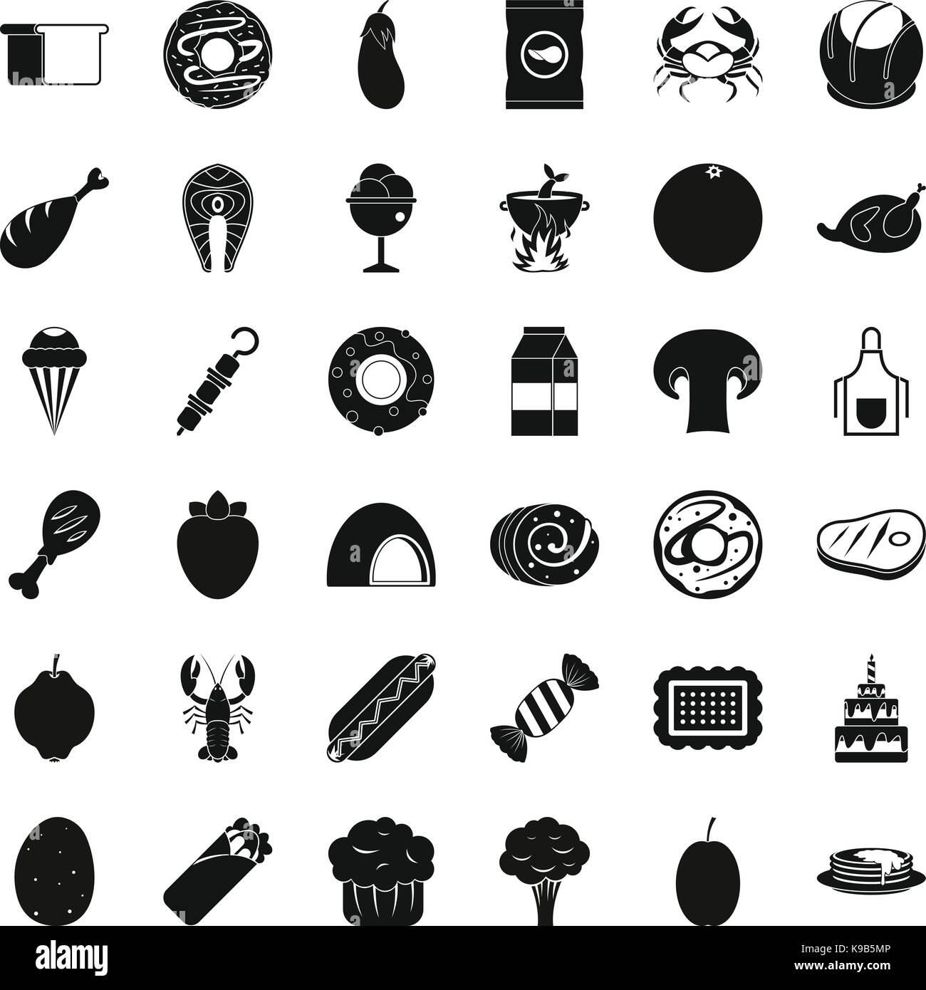 Favorite food icons set, simle style Stock Vector Image & Art - Alamy