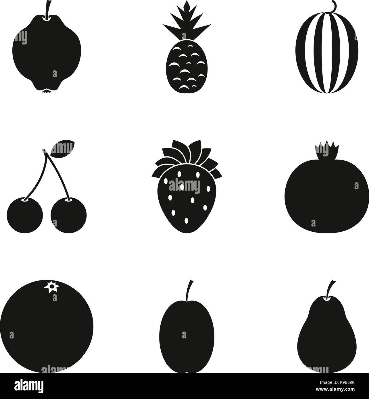 Sweet stuffing icons set, simple style Stock Vector Image & Art - Alamy