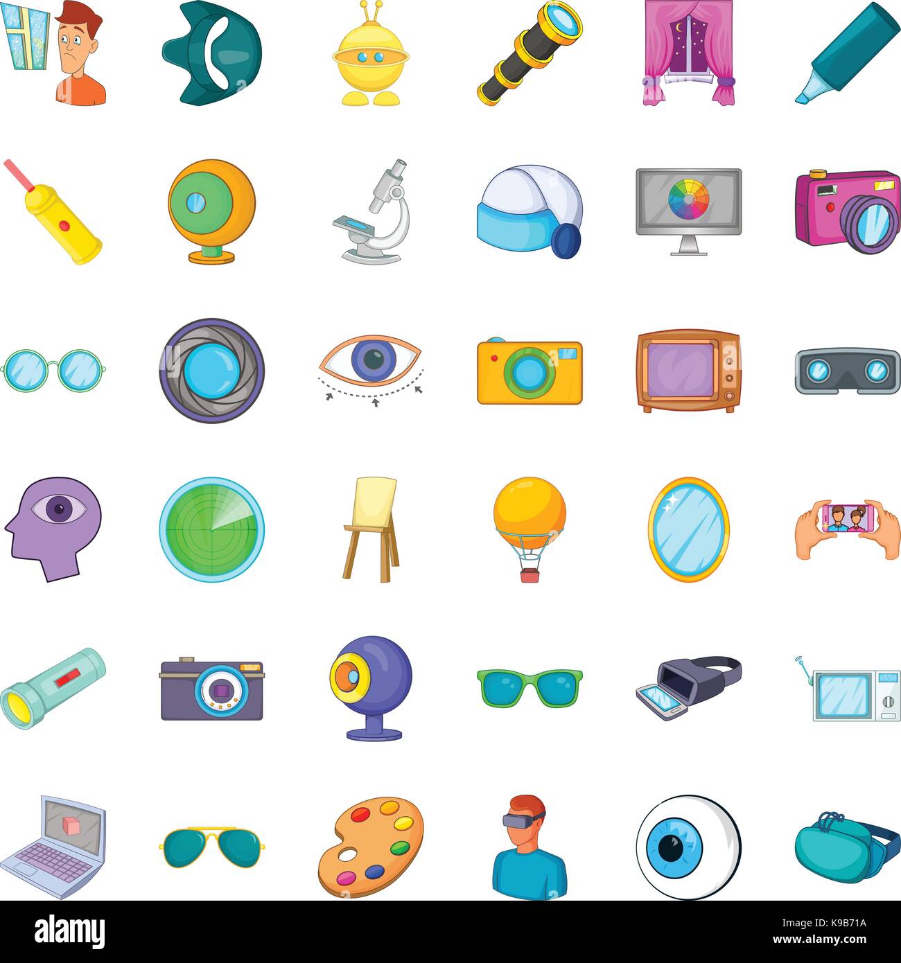 Exploration icons set, cartoon style Stock Vector Image & Art - Alamy
