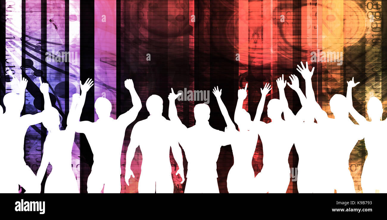 Celebration Background with People Cheering and Celebrating Stock Photo ...