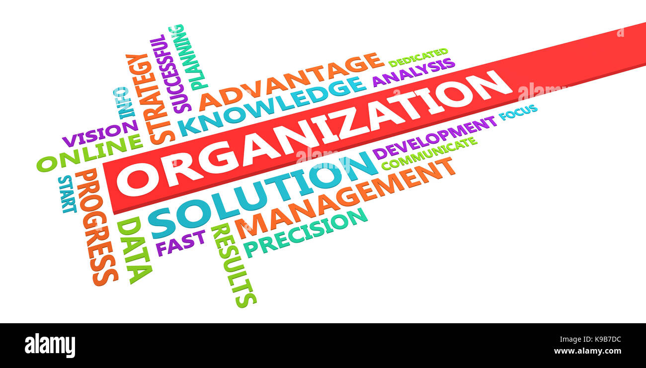 Organization Word Cloud Concept Isolated on White Stock Photo - Alamy