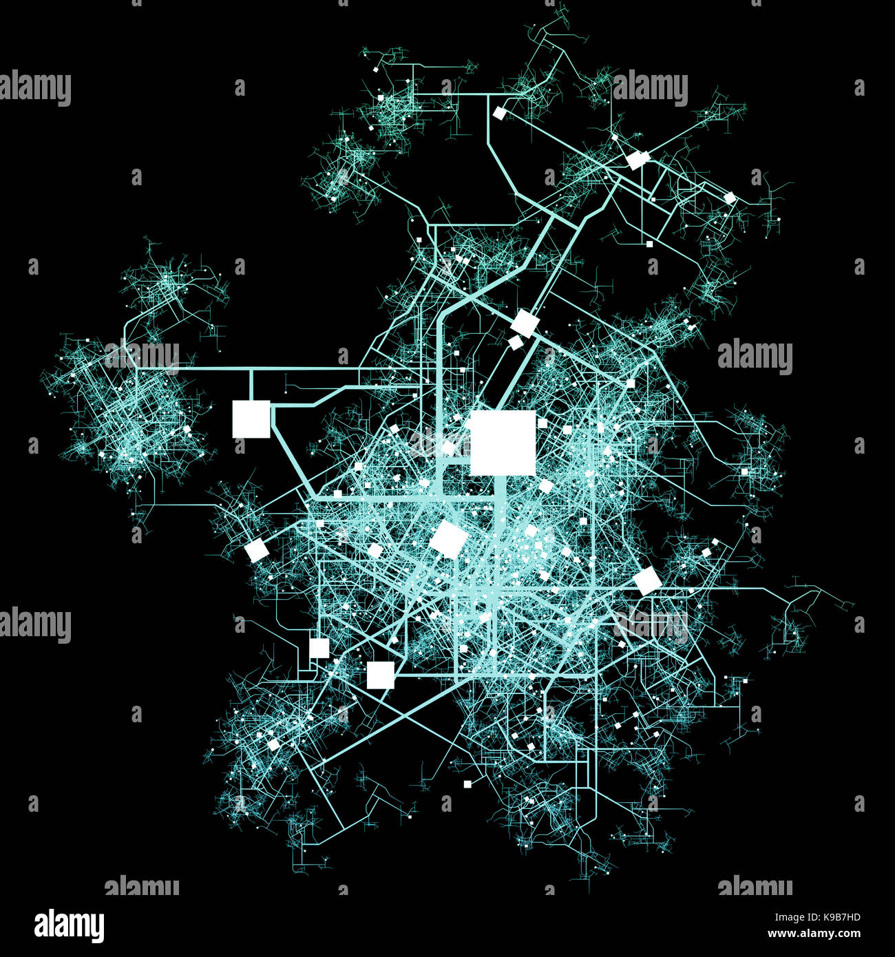 City Blueprints or Blueprint to Roads and Water System Stock Photo - Alamy