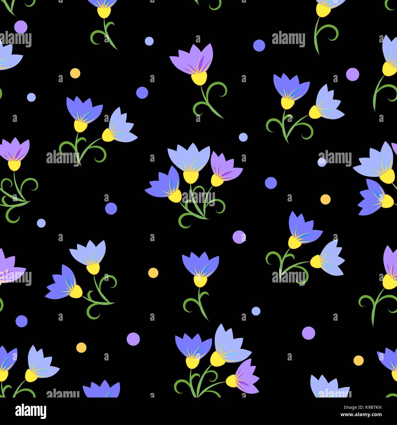 Vector design blue flowers Stock Vector Images - Alamy