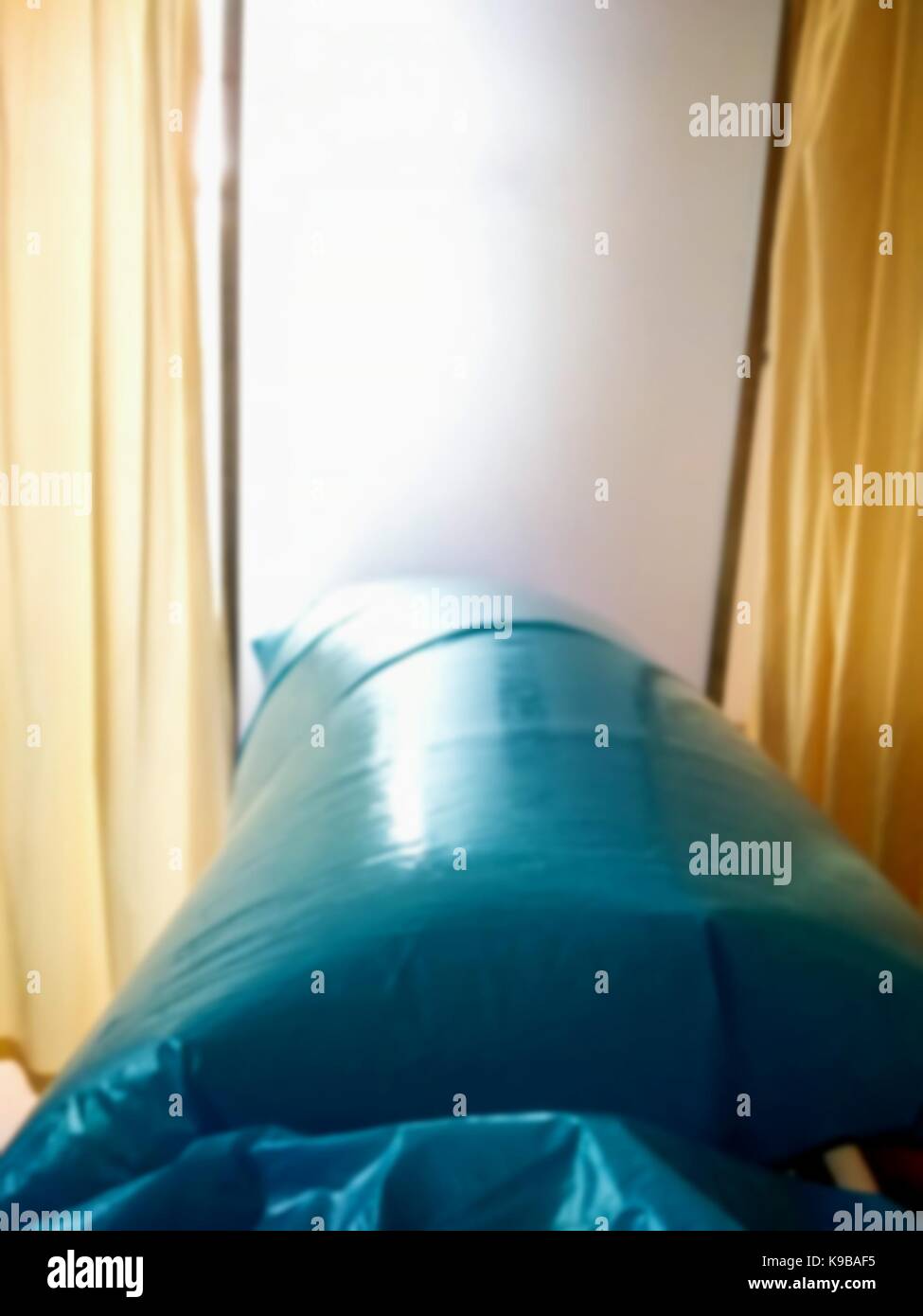 Blured view of equipment for dry carbon dioxide CO2 bath during the ...