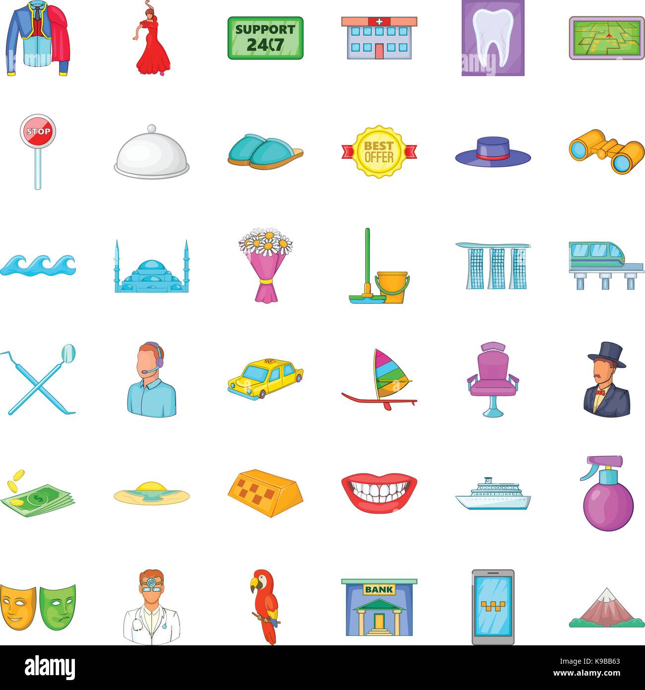 Support icons set, cartoon style Stock Vector Image & Art - Alamy