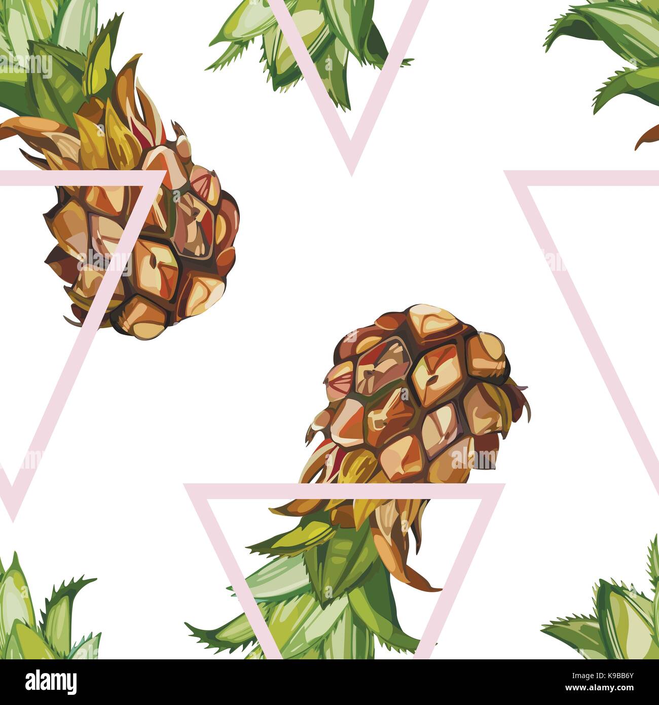 Seamless pattern with tropical Ananas. Element for design of ...