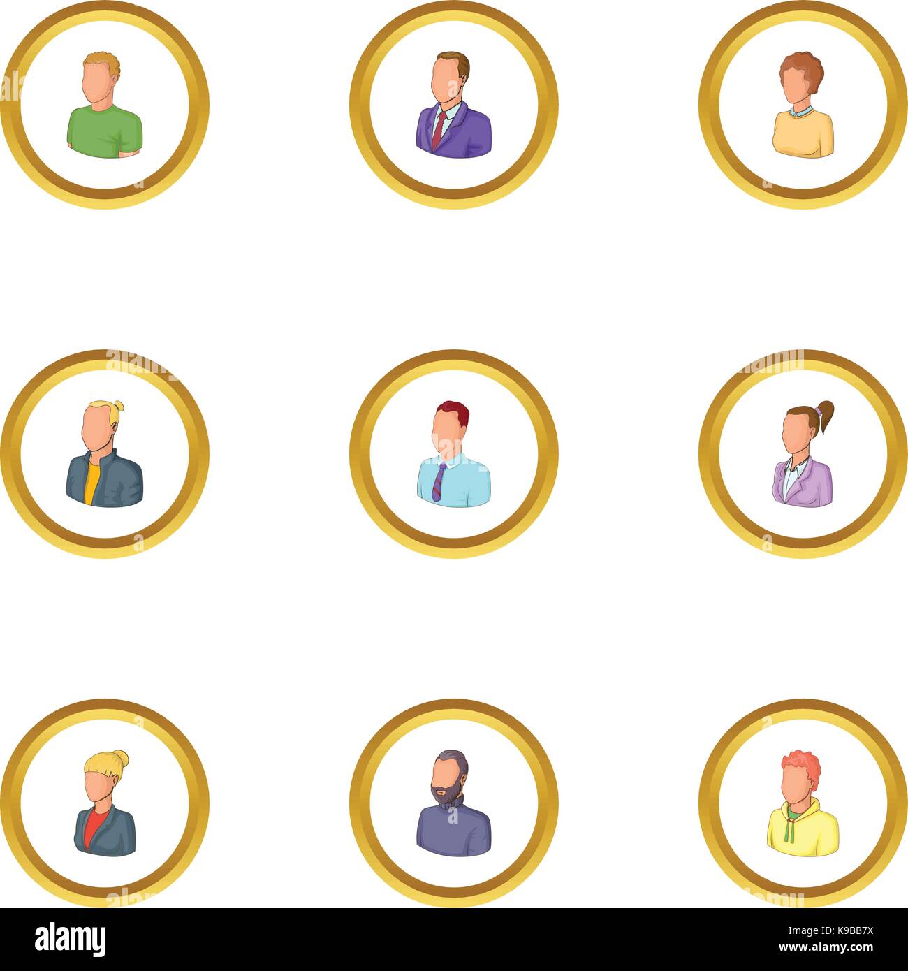 Character icons set, cartoon style Stock Vector Image & Art - Alamy