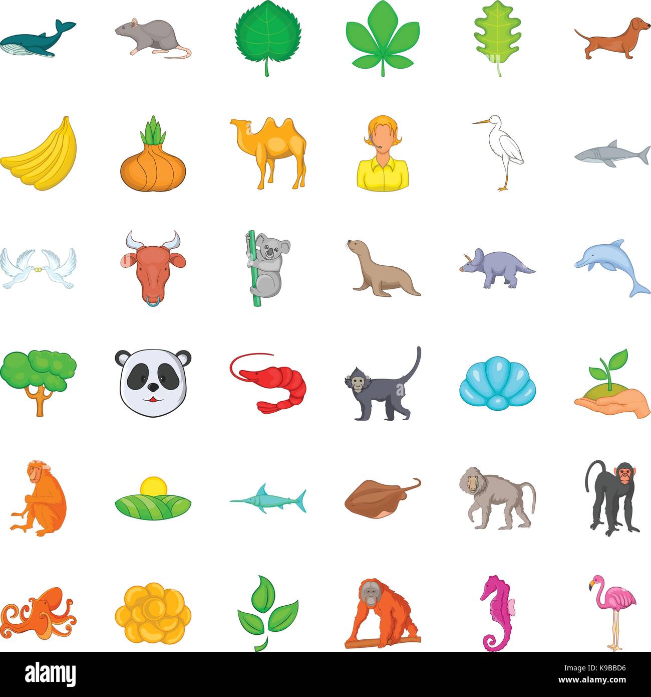 Living icons set, cartoon style Stock Vector Image & Art - Alamy