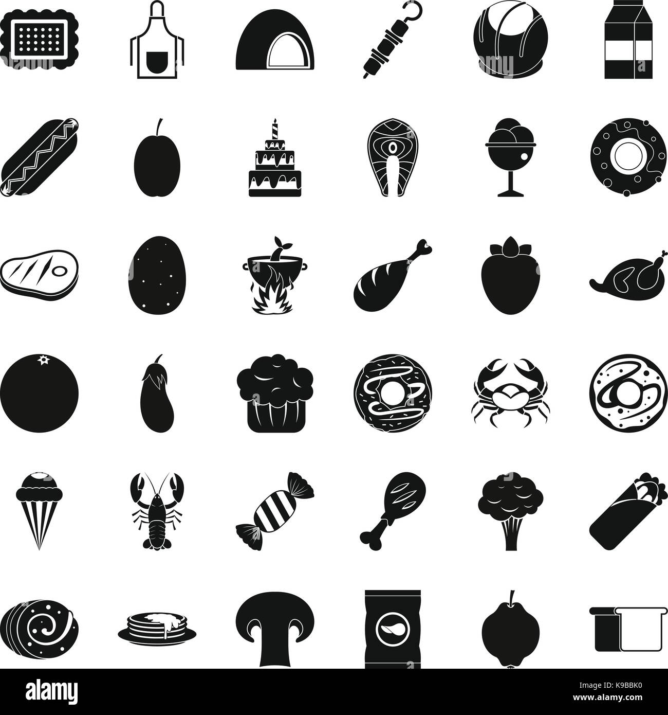 Chicken icons set, simle style Stock Vector Image & Art - Alamy