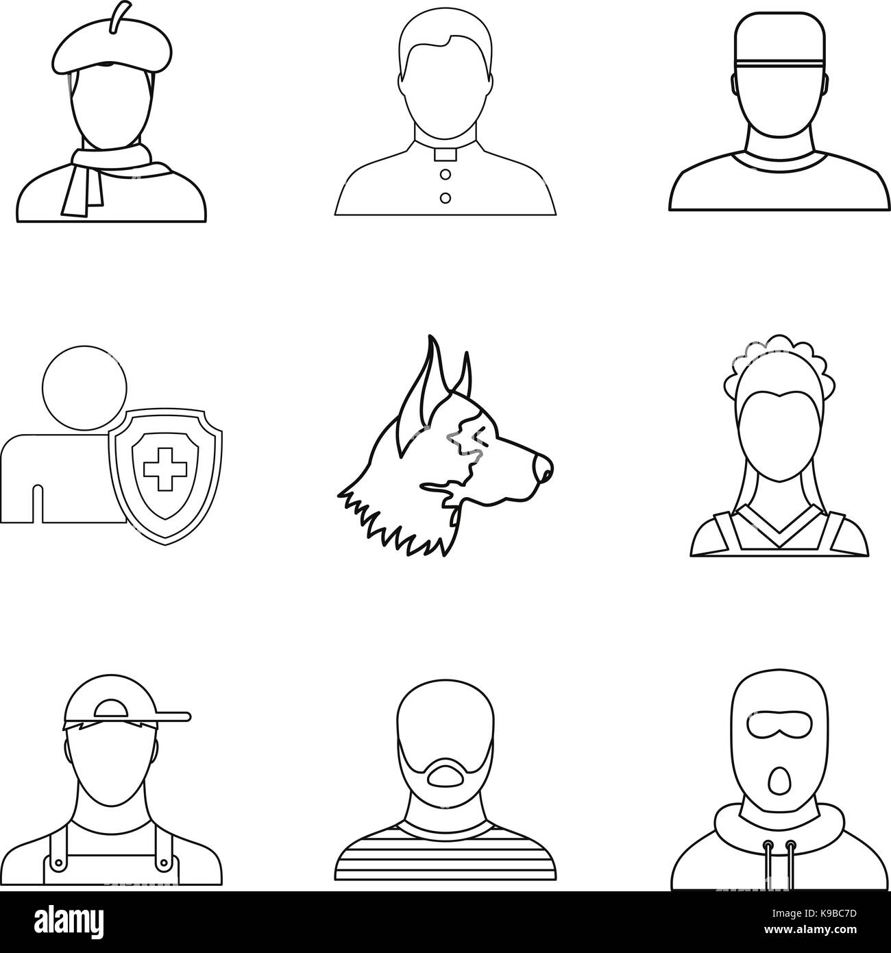 Part icons set, outline style Stock Vector Image & Art - Alamy