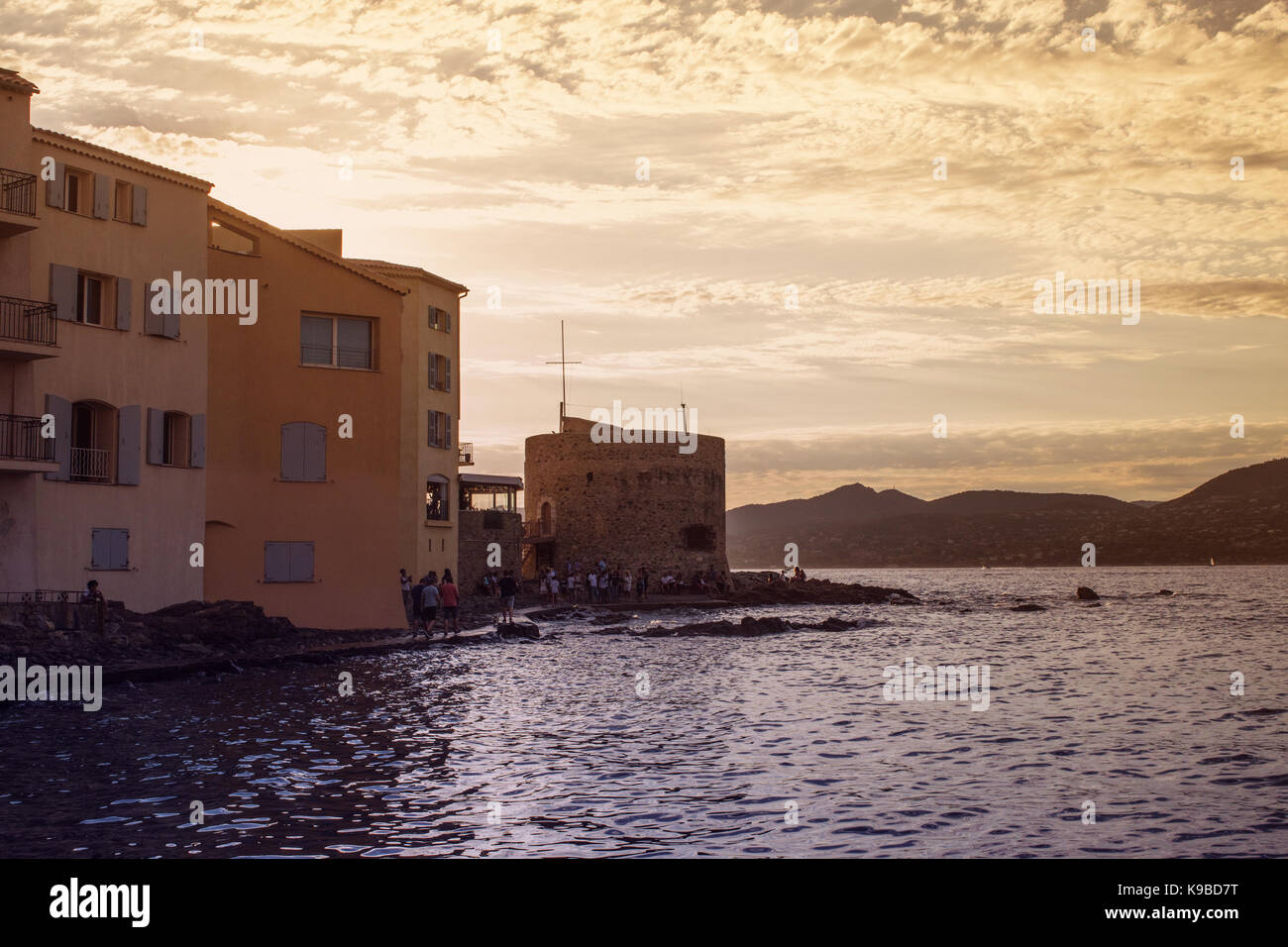 Saint Tropez citadel at sunset Stock Photo - Alamy